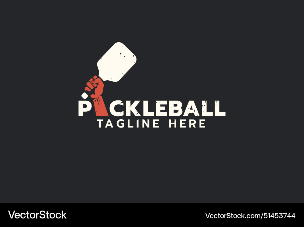 Pickleball logo with a combination of hand Vector Image