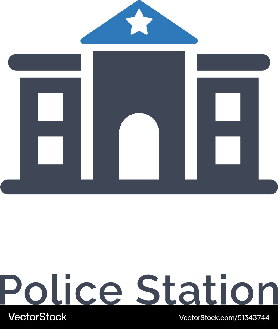 Police station icon Royalty Free Vector Image - VectorStock