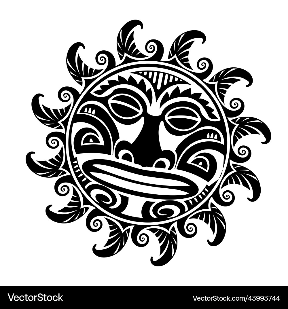 Polynesian tattoo design mask Royalty Free Vector Image