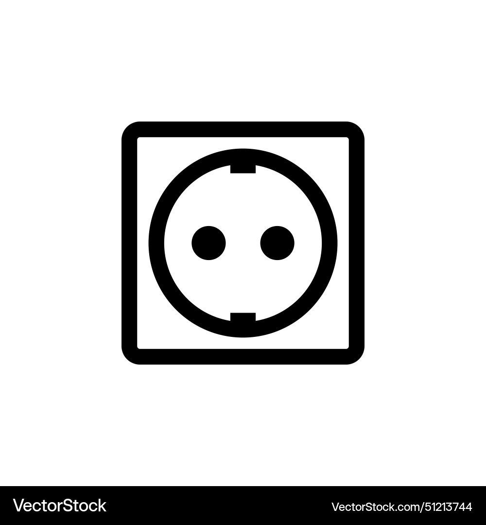 Power socket flat icon Royalty Free Vector Image