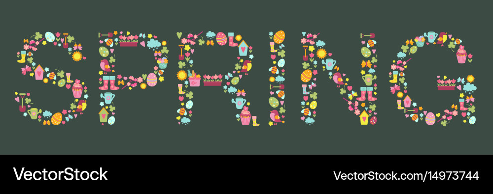 Spring lettering Royalty Free Vector Image - VectorStock