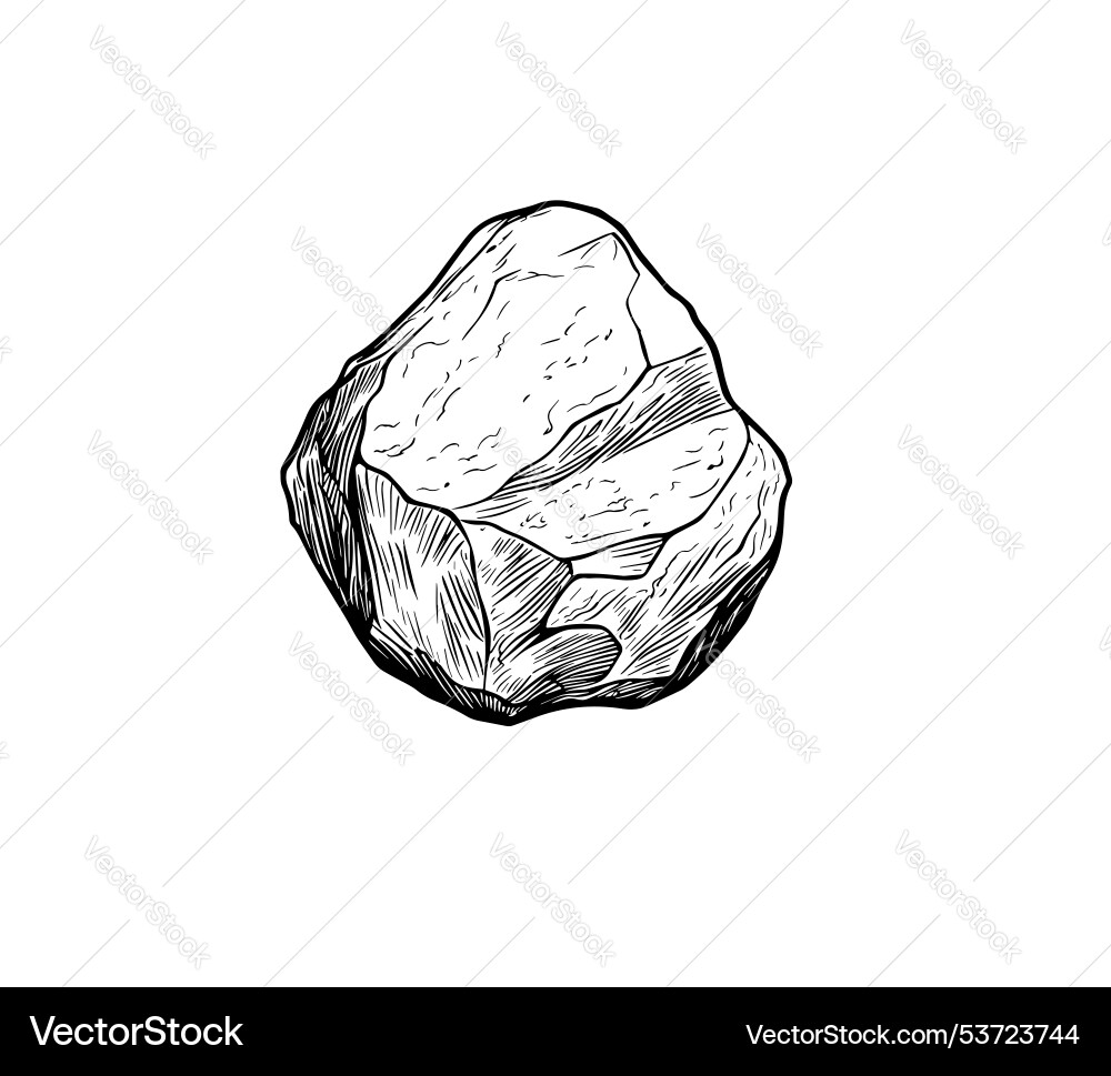 Stone rock hand-drawn Royalty Free Vector Image