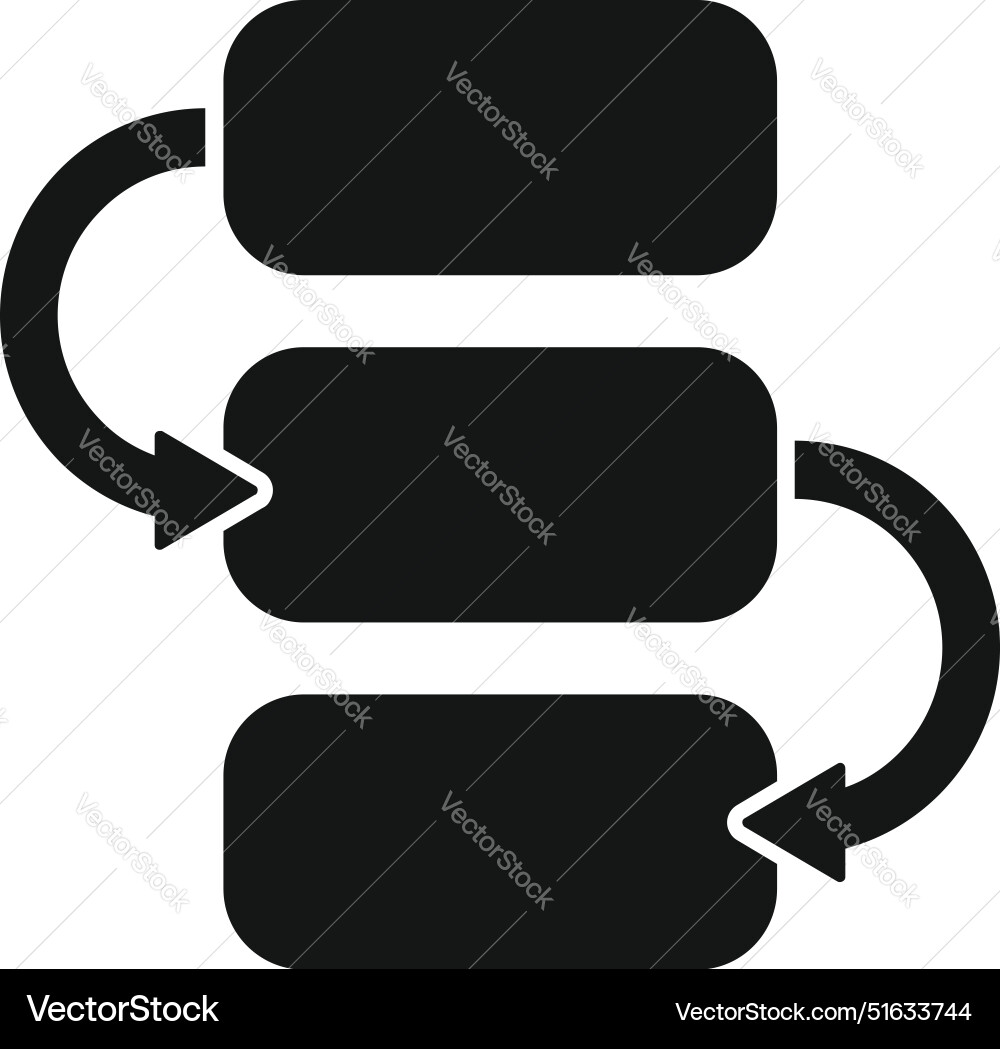 Workflow process with three steps connected by Vector Image