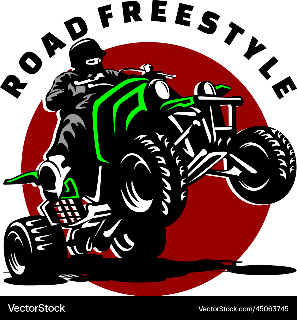 Atv road freestyle design Royalty Free Vector Image