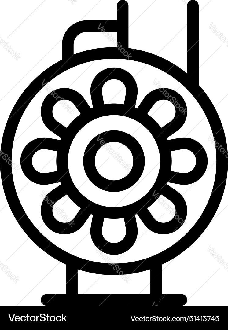 Black and white icon of circular machine Vector Image
