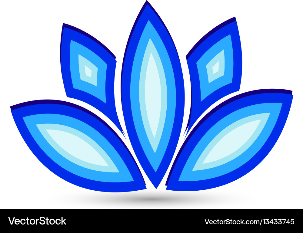 Blue Lotus Flower Logo Purple Lotus Flower 3D Logo — Stock Photo