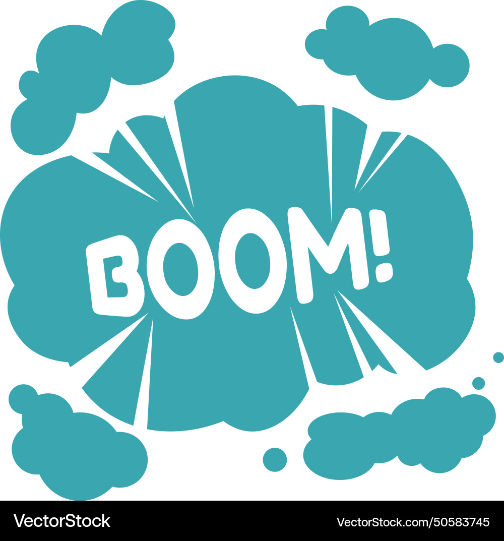 Boom expression sticker or emoji explosion Vector Image