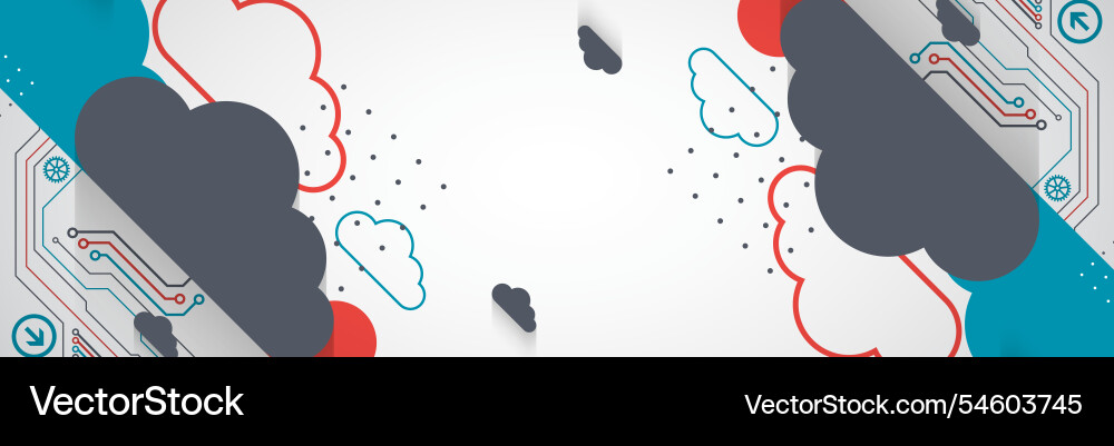 Cloud storage technology integrated digital web Vector Image