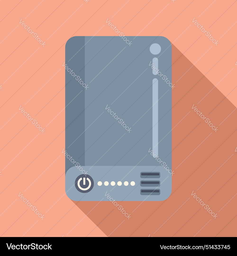 Flat design power bank icon Royalty Free Vector Image