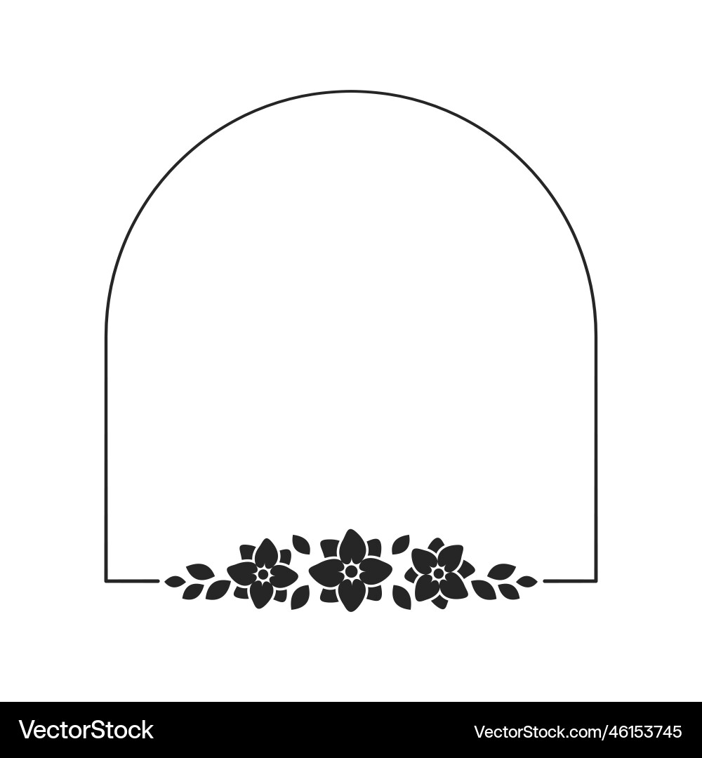 Floral arch frame template geometric border Vector Image