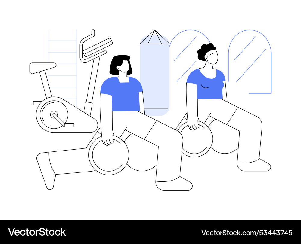 Gym workout isolated cartoon Royalty Free Vector Image
