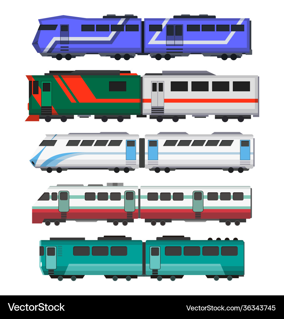 High-Speed Train Set Royalty Free Vector Image