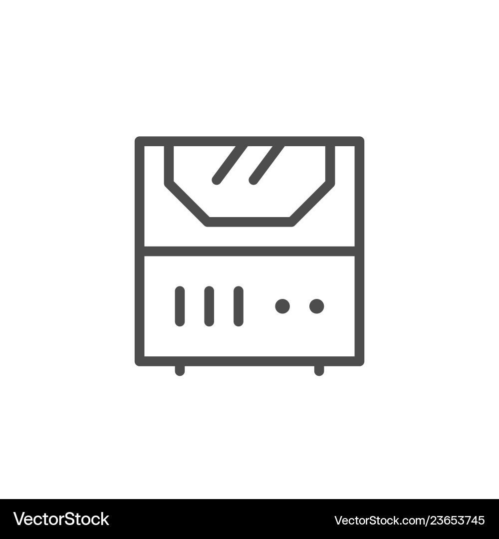 Laser machine line icon Royalty Free Vector Image
