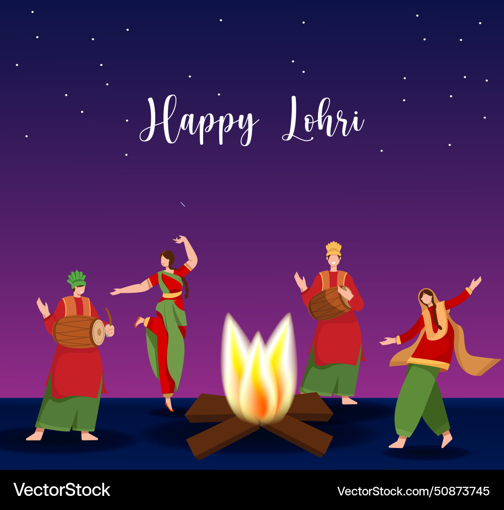 Lohri festival Royalty Free Vector Image - VectorStock