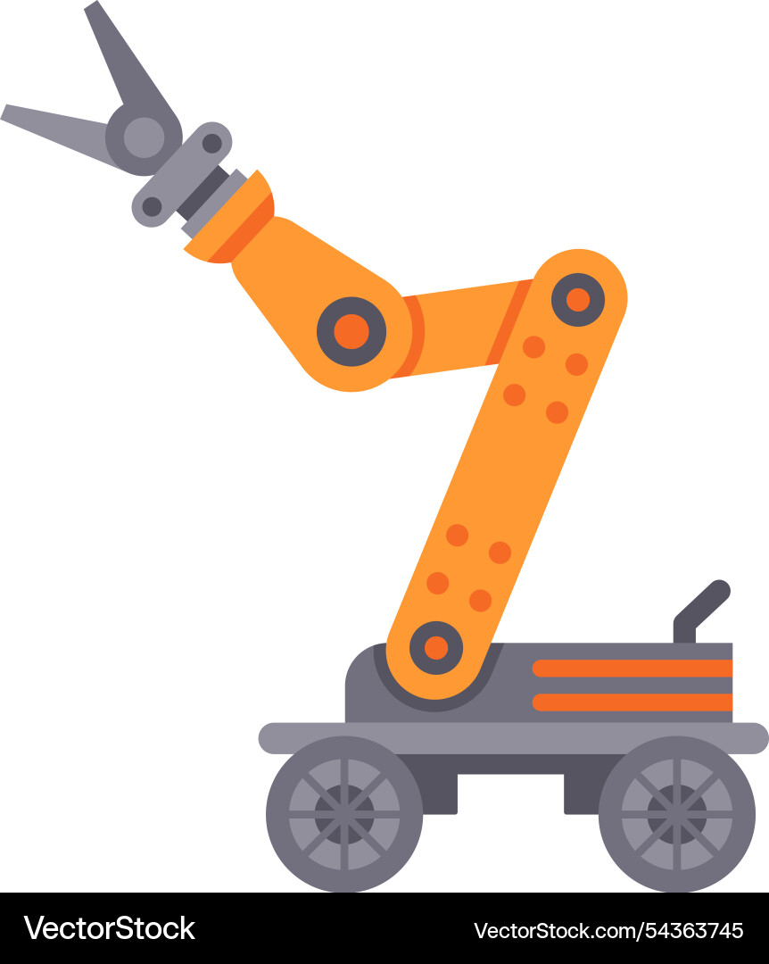 Modern robotic arm with gripper attached – Royalty-Free Vector ...