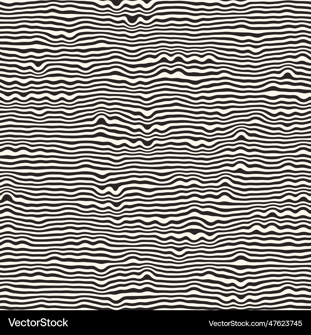Monochrome moire effect textured wavy pattern Vector Image