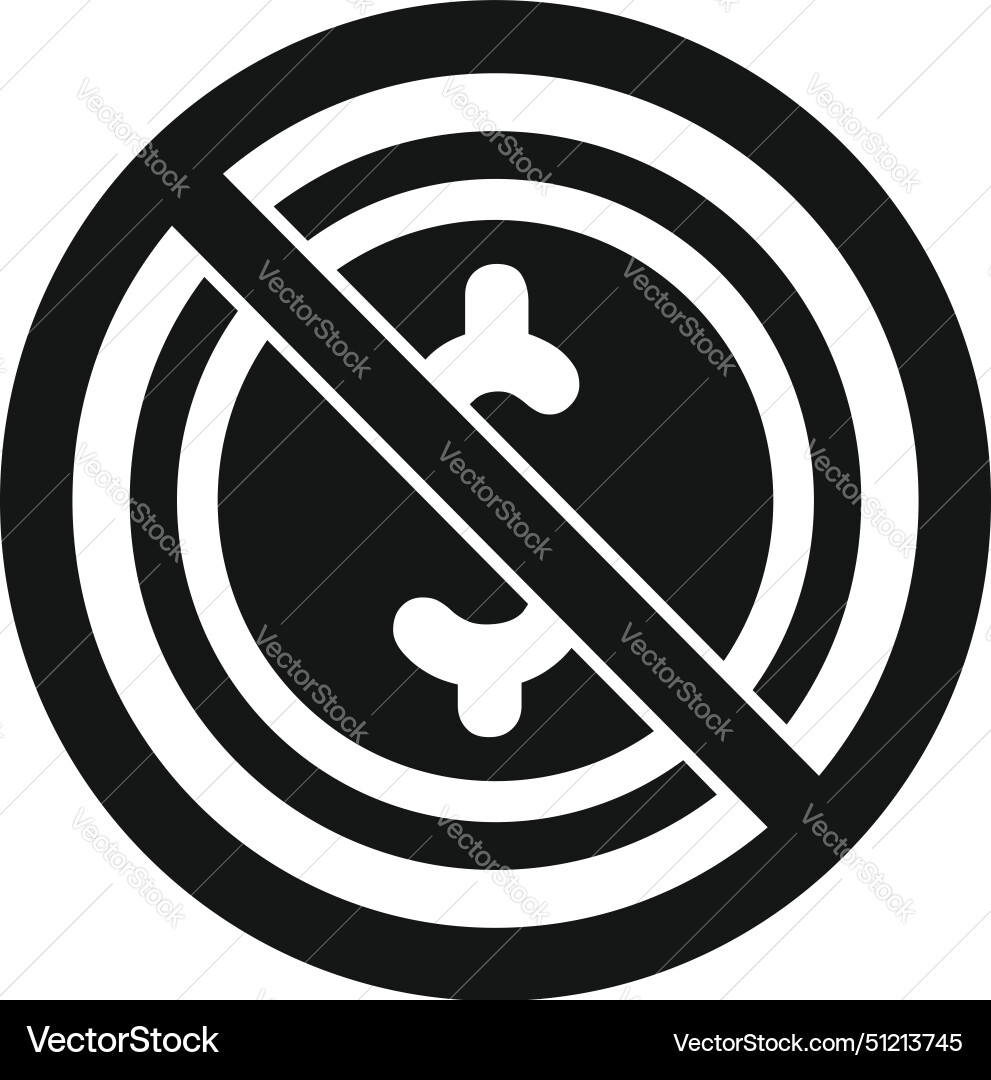 Restricted dollar coin icon simple tax Royalty Free Vector