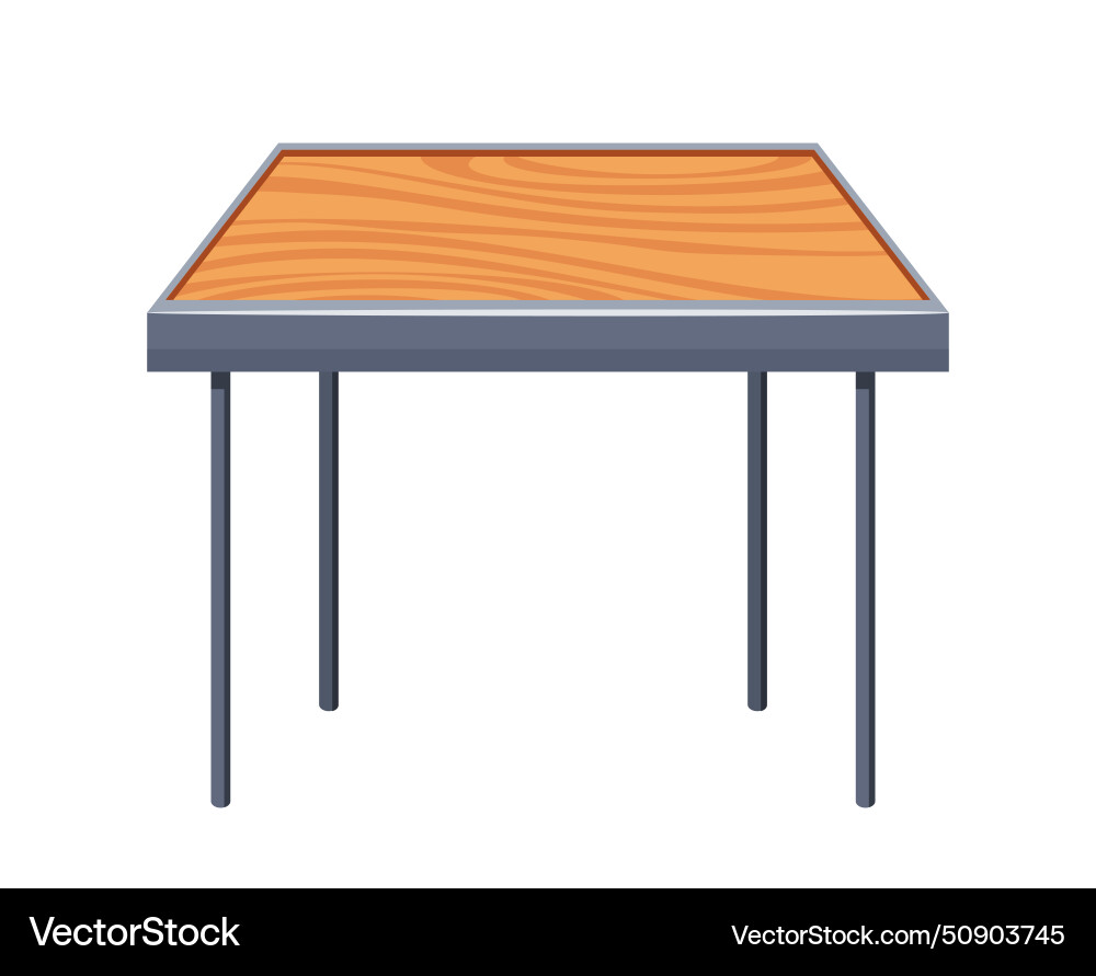 Sturdy wooden square dining table Royalty Free Vector Image