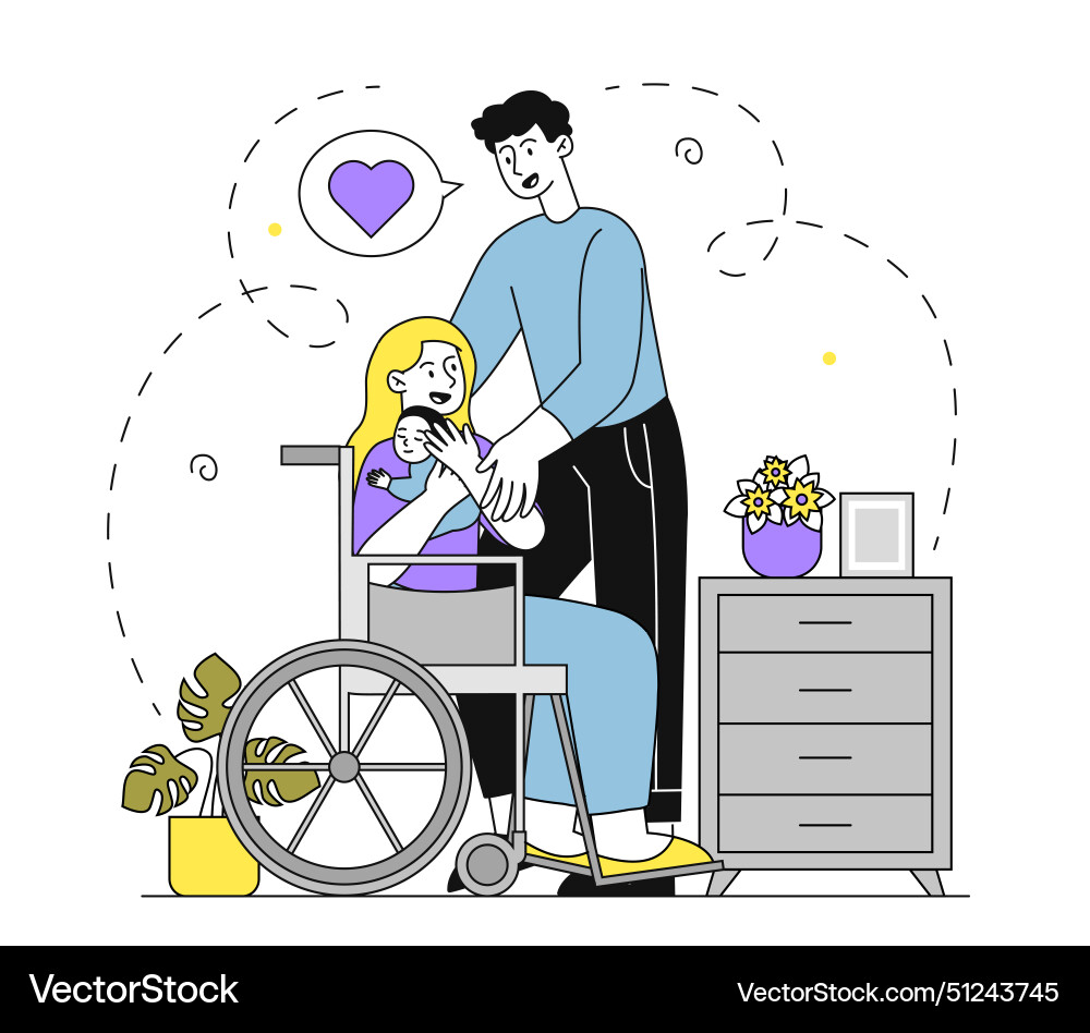 Woman with disability simple Royalty Free Vector Image