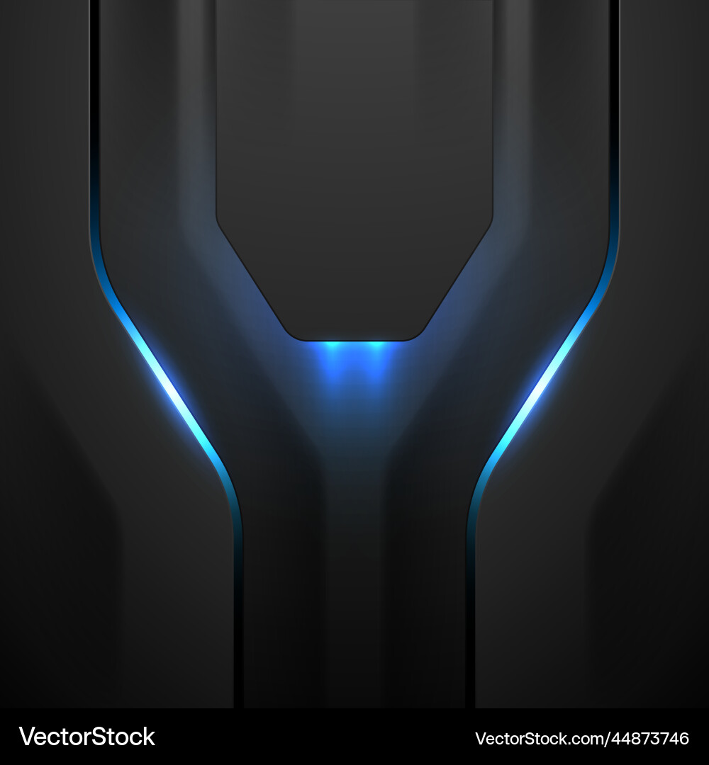 Abstract black technology background with light Vector Image