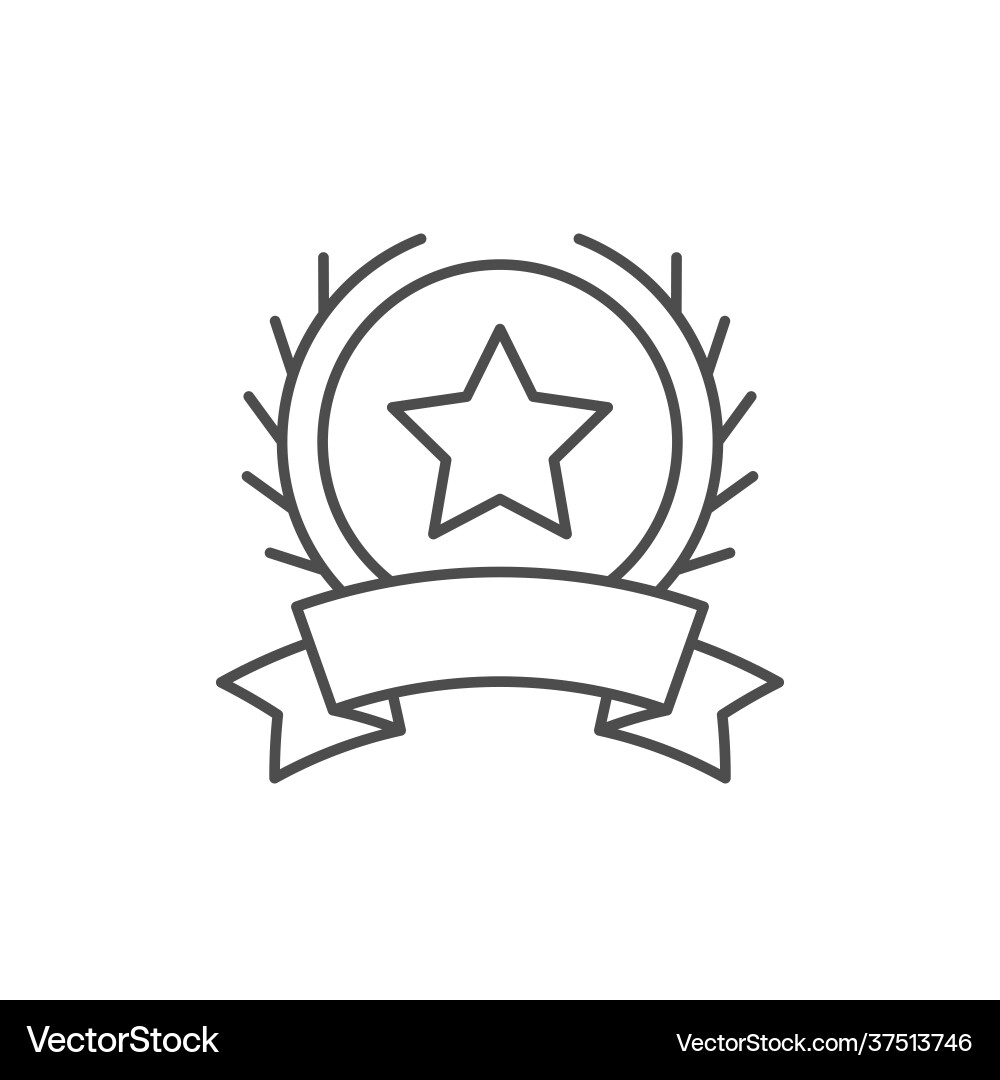Award star line outline icon Royalty Free Vector Image