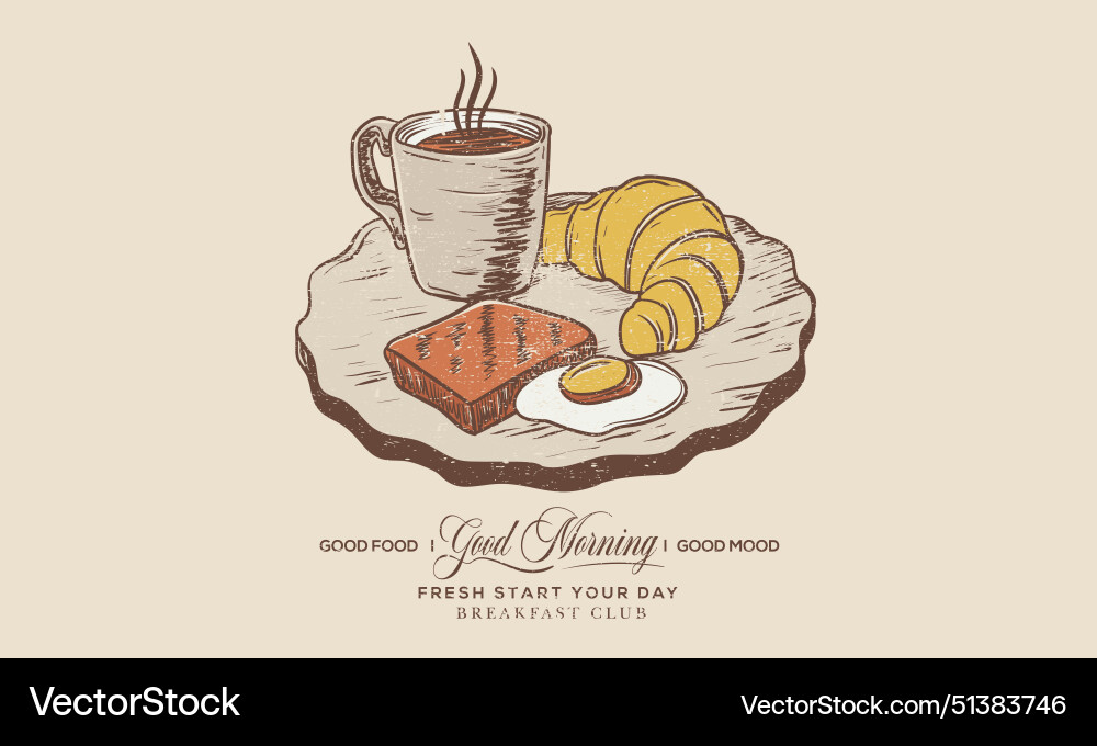 Breakfast time artwork Royalty Free Vector Image