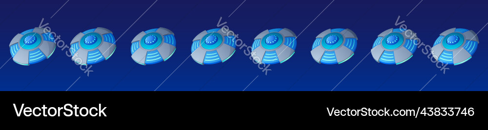 Flying ufo saucer animation sprite sheet effect Vector Image