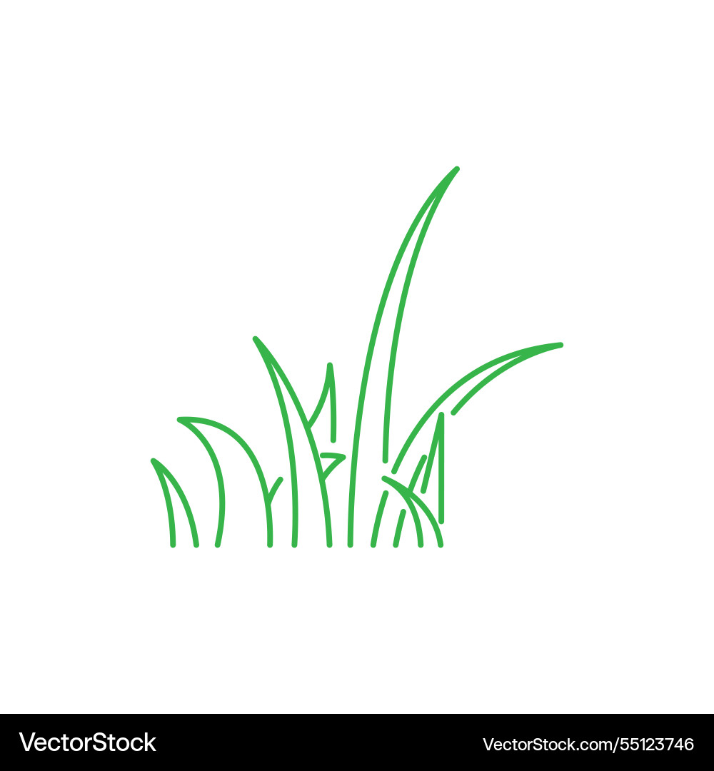 Grass line icon Royalty Free Vector Image - VectorStock