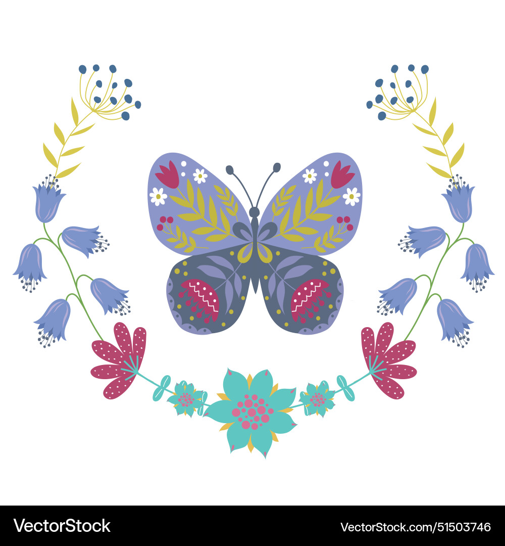 Label with butterfly Royalty Free Vector Image