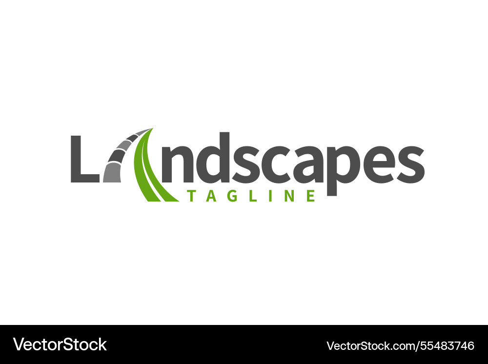 Landscaping logo with lettering concept Royalty Free Vector