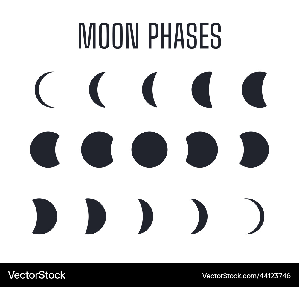 Moon phases icon lunar eclipse the shadow Vector Image