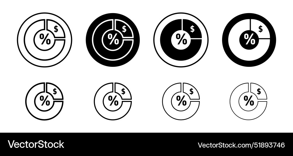 Ratio icon set collection ratio outline flat icon Vector Image