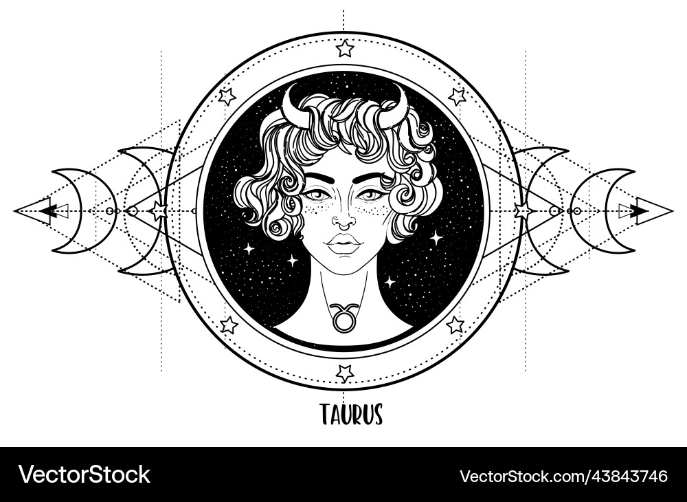 Taurus astrology sign Royalty Free Vector Image