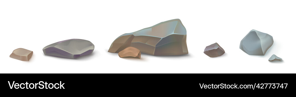 Boulders stones hard rock rubbles Royalty Free Vector Image