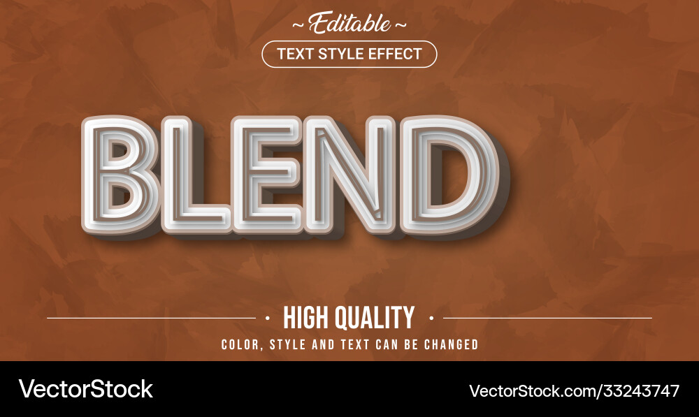 Editable text style effect - blend theme Vector Image