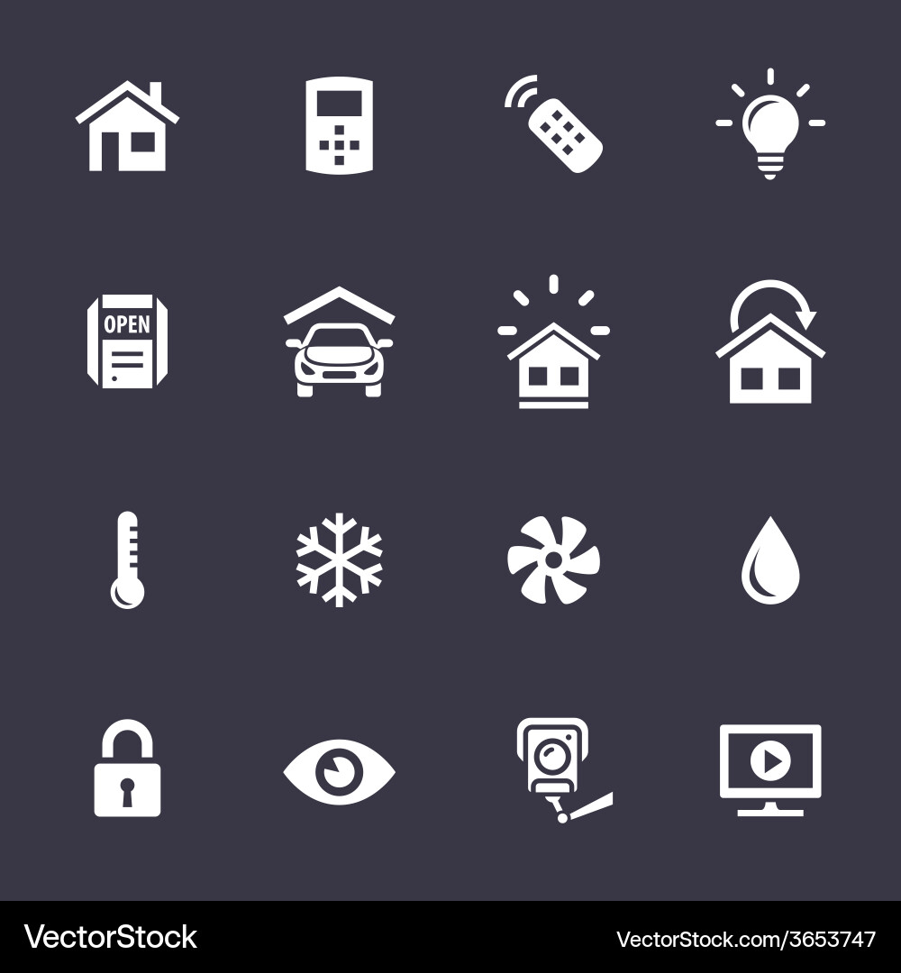 Home automation control systems icons Royalty Free Vector