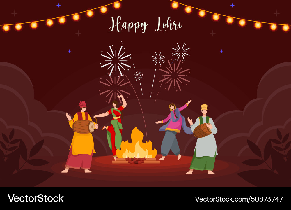 Lohri festival Royalty Free Vector Image - VectorStock