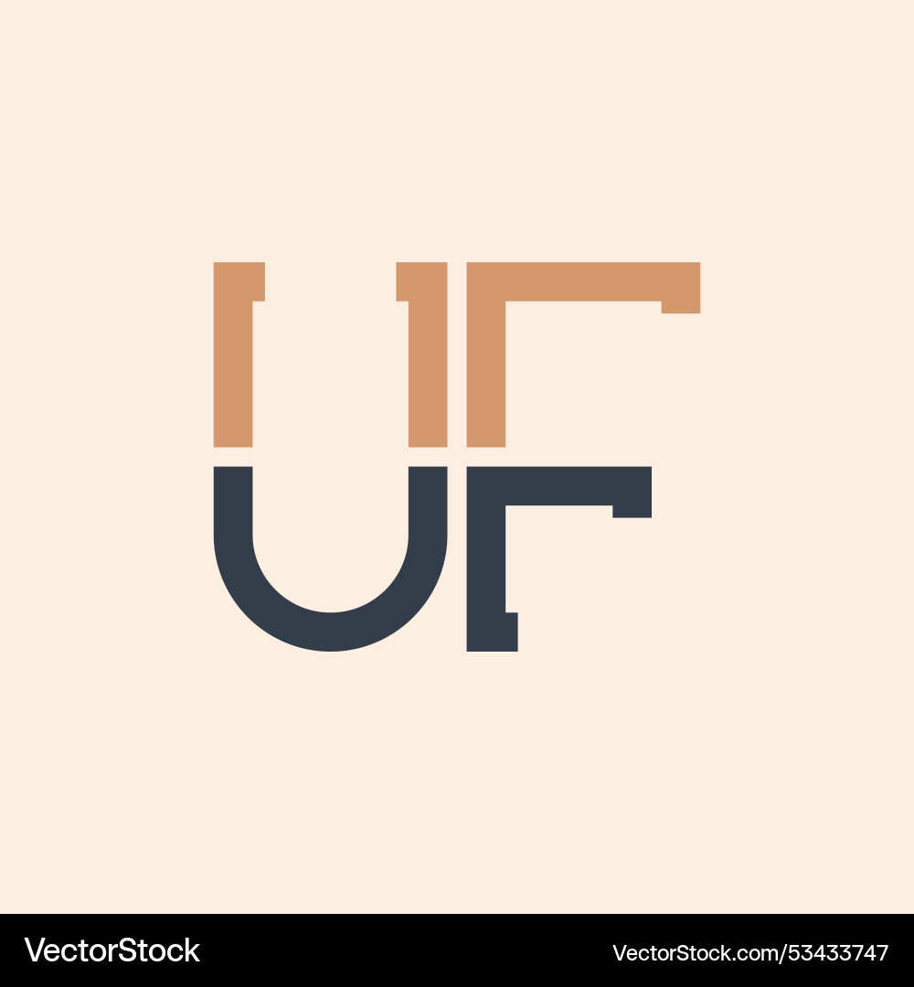 Modern uf letter logo design creative Royalty Free Vector