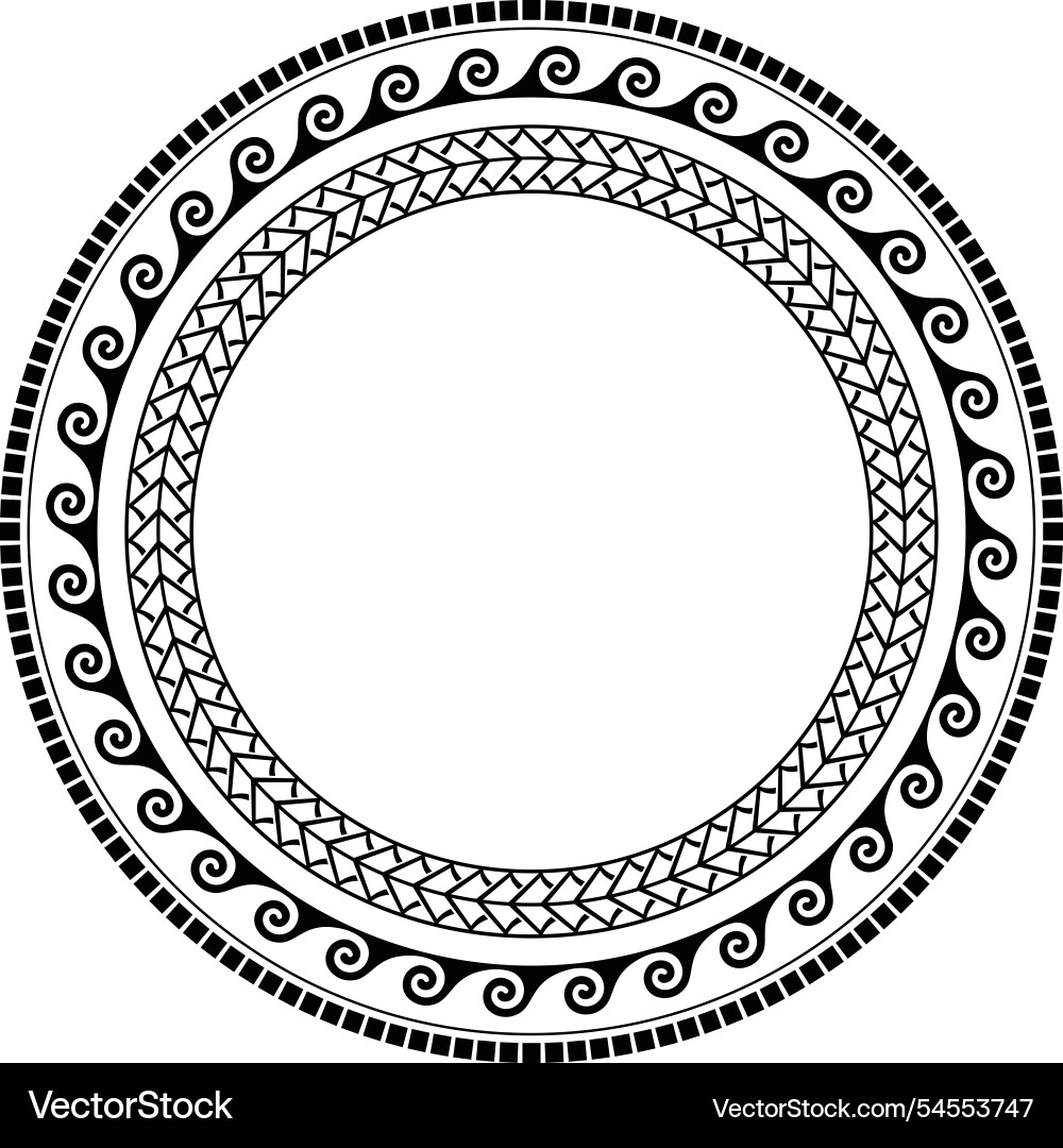 Polynesian Tribal Circle Border Royalty Free Vector Image