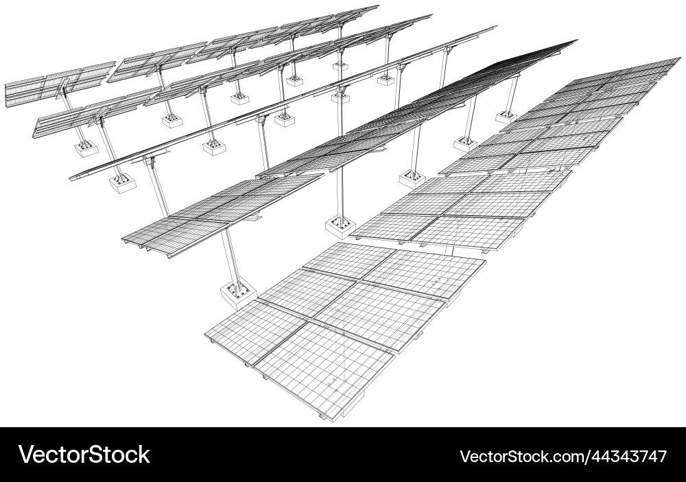 Solar panel field Royalty Free Vector Image - VectorStock