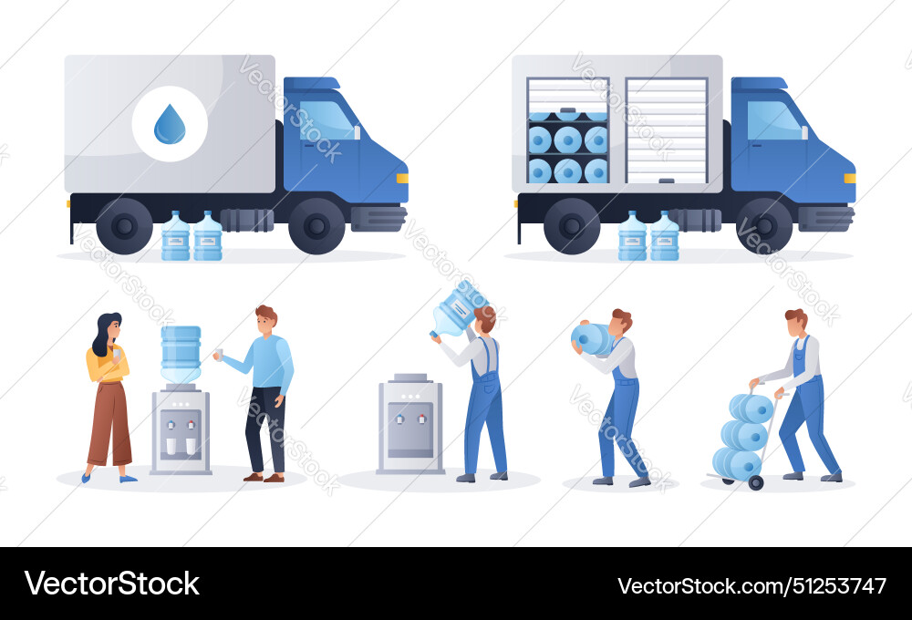 Water delivery service Royalty Free Vector Image