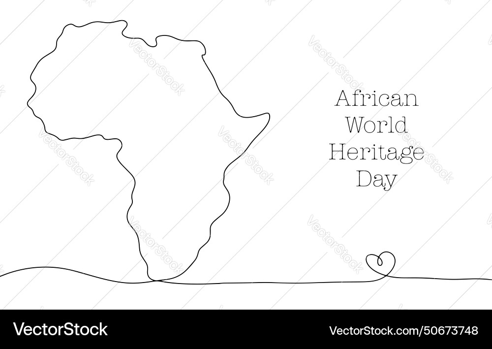 Africa map one line Royalty Free Vector Image - VectorStock