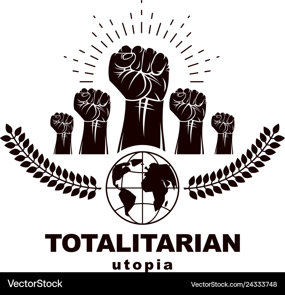 Angry Fist Rebellion Emblem Royalty Free Vector Image