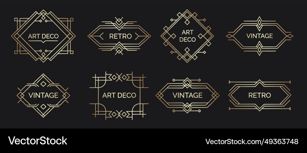 Art Deco Labels - Retro Geometric Royalty Free Vector Image