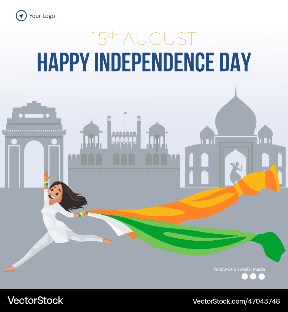 Banner design of 15th august independence day Vector Image