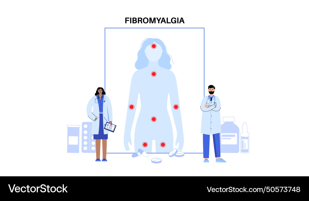 Fibromyalgia medical poster Royalty Free Vector Image