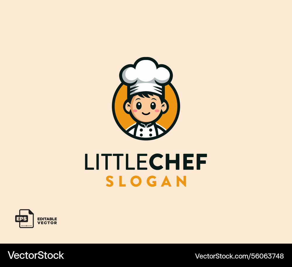 Friendly Chef Cartoon Logo Royalty Free Vector Image