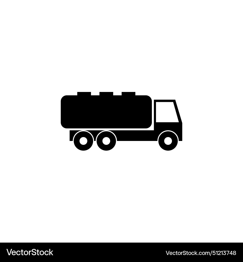 Gasoline fuel truck flat icon Royalty Free Vector Image