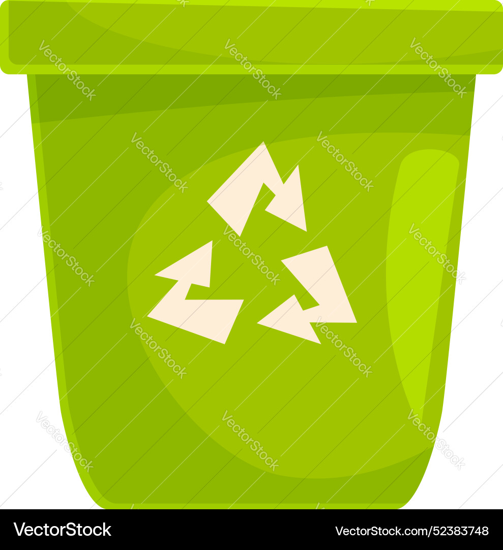 Green recycling bin promoting environmental Vector Image