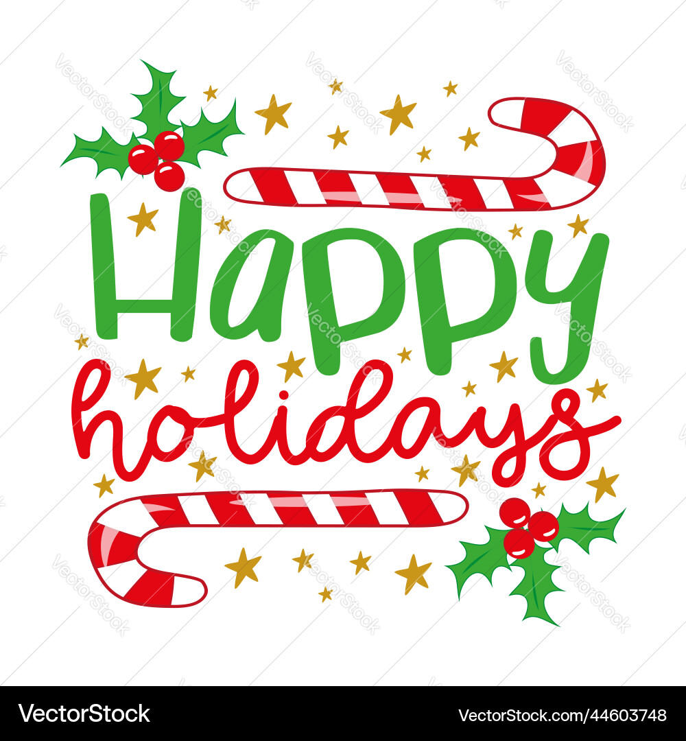 Happy holidays - handwriting greeting Royalty Free Vector